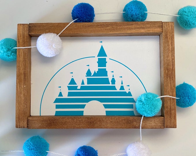 Framed Disney Inspired Custom Retro Castle Magic Kingdom Disney Castle ...