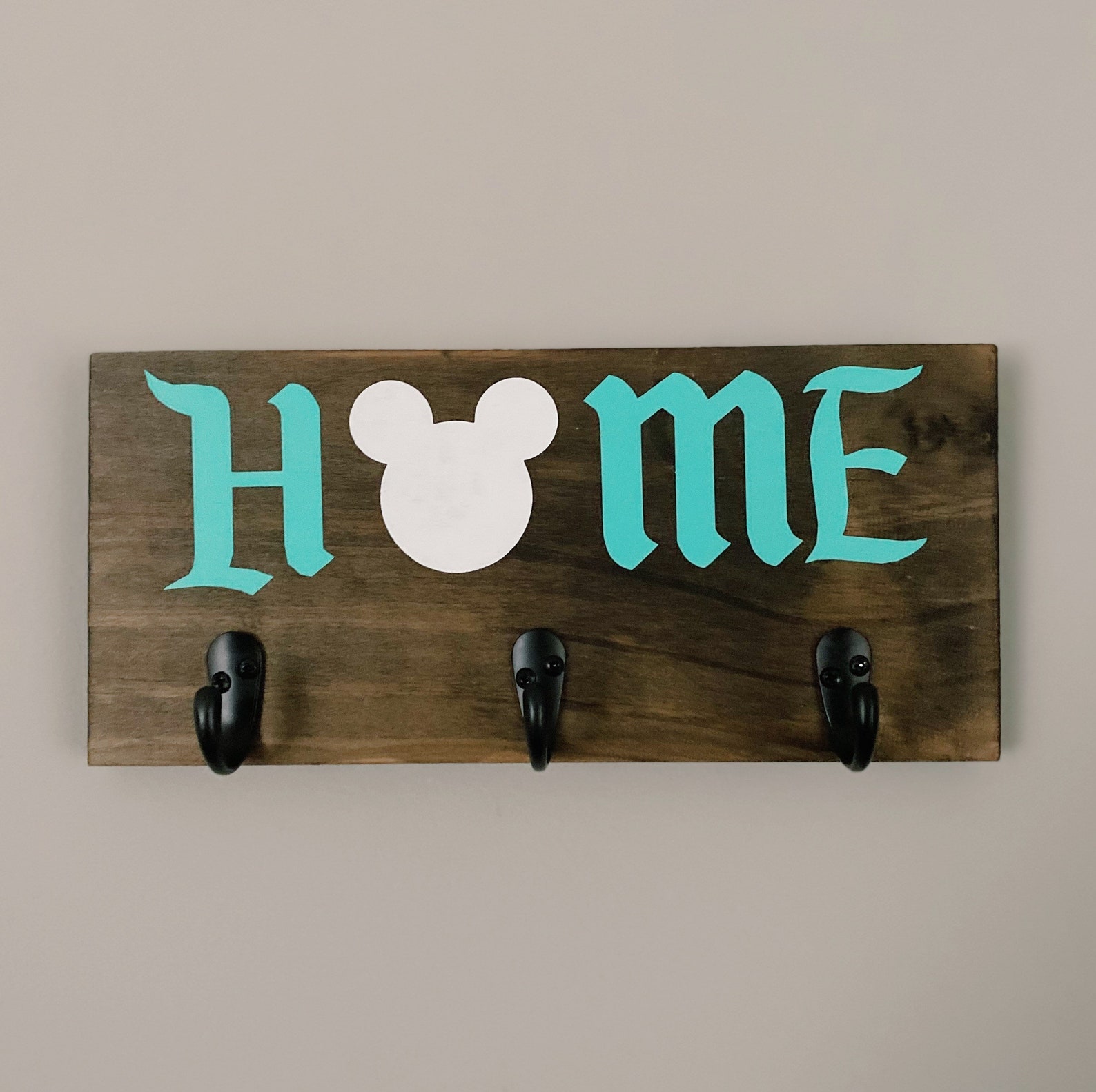 Key Rack HOME Disney Inspired Custom Home Rustic | Etsy