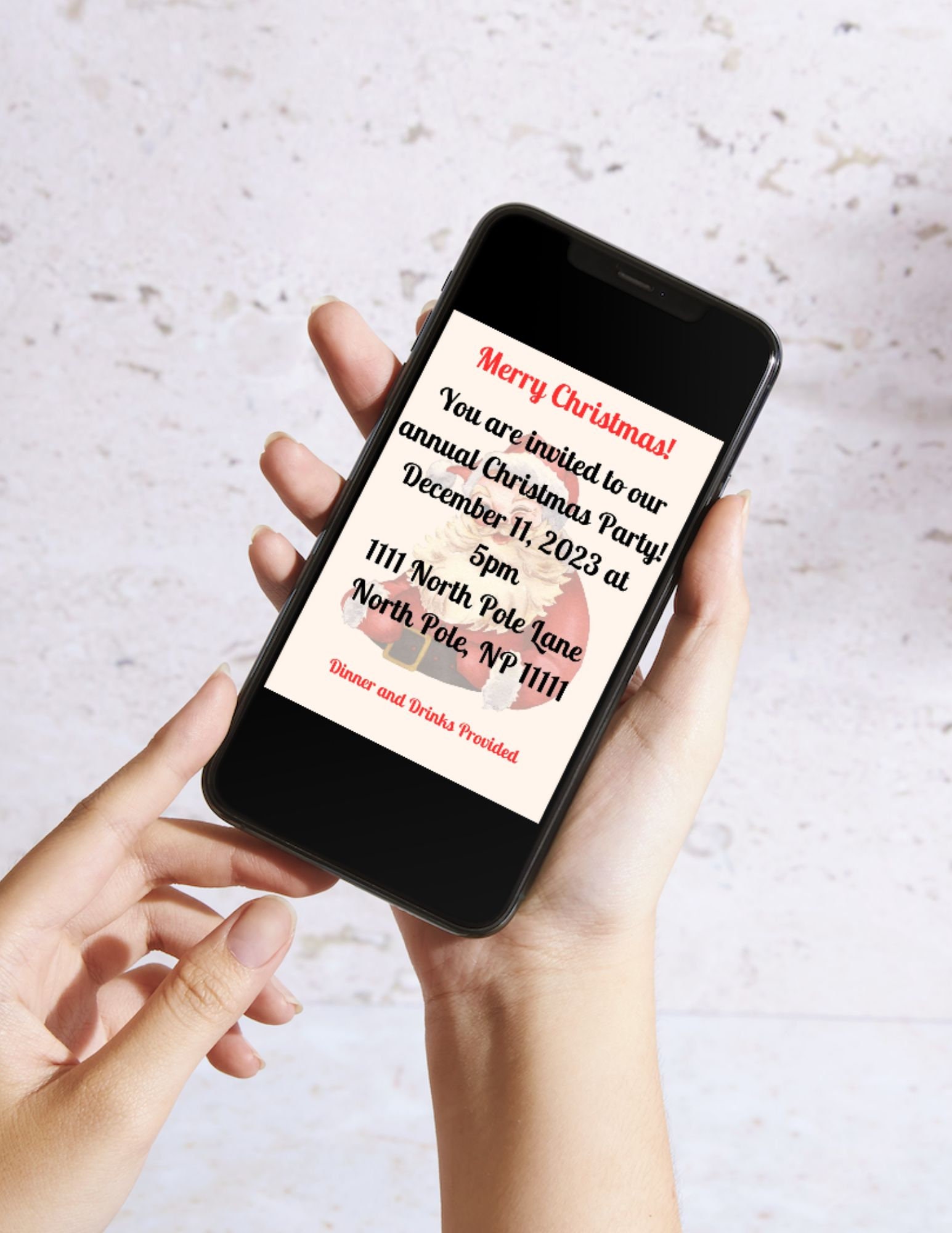 Editable, Digital Christmas Party Inviation, Santa E-invite, Canva ...