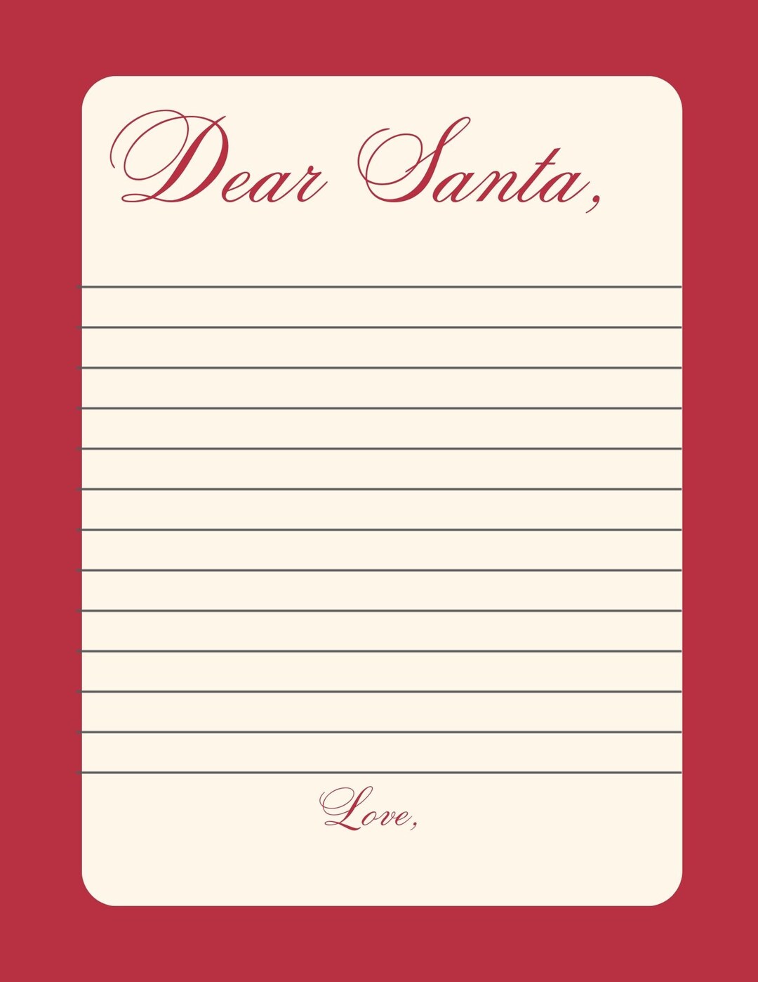 Simple Dear Santa Letter I Digital Download I Classroom I PDF I ...