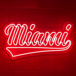Miami University Script With Swoosh LED Neon Sign - 22.5" W X 11.9" H ...