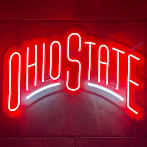 Ohio State University Buckeyes Wordmark Arch Dual Color LED Neon Sign ...