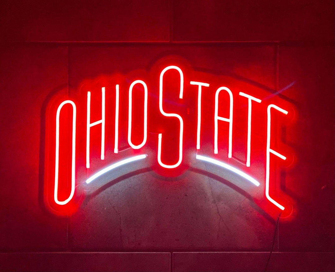 Ohio State University Buckeyes Wordmark Arch Dual Color LED Neon Sign ...