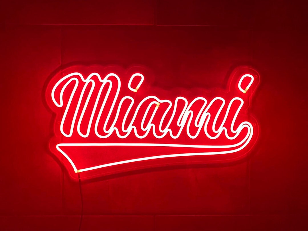 Miami University Script With Swoosh LED Neon Sign - 22.5" W X 11.9" H ...