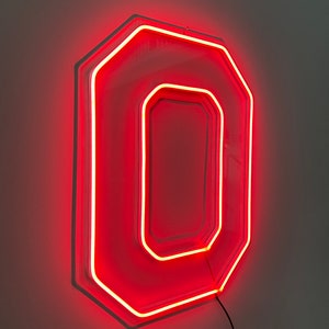Ohio State University Buckeyes Block Letter O LED Neon Sign - 16" W X ...