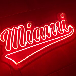 Miami University Script With Swoosh LED Neon Sign - 22.5" W X 11.9" H ...