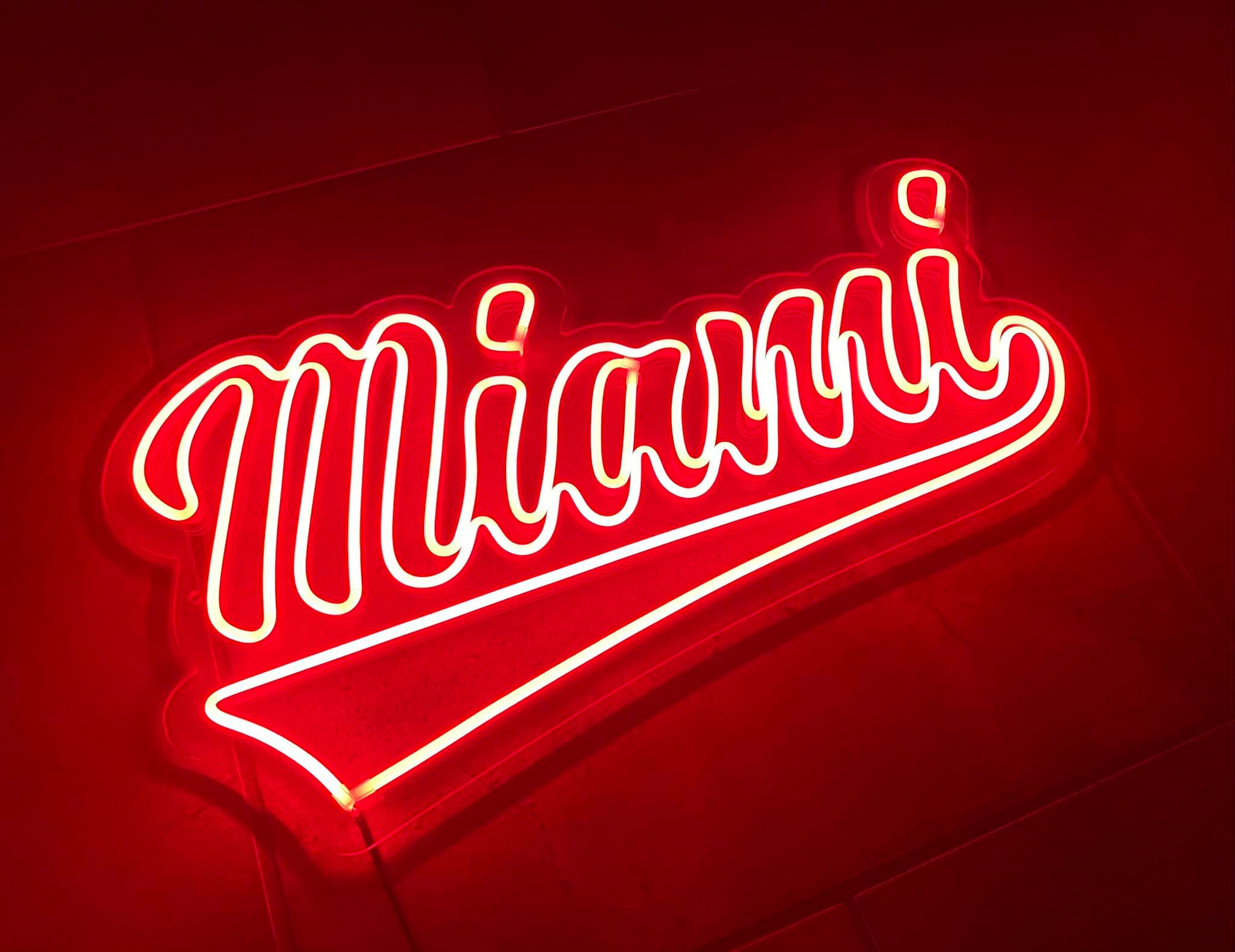 Miami University Script With Swoosh LED Neon Sign - 22.5" W X 11.9" H ...
