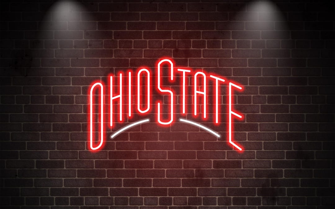Ohio State University Buckeyes Wordmark Arch Dual Color LED Neon Sign ...