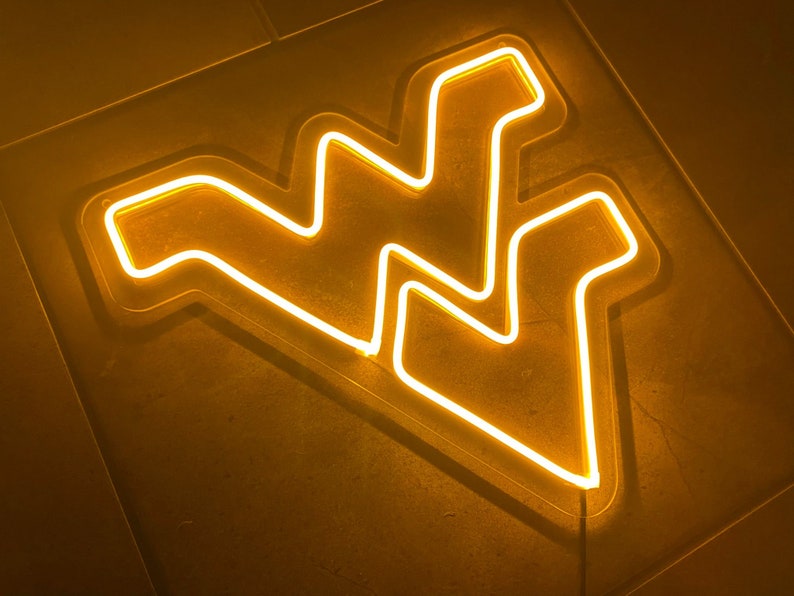 West Virginia University Flying WV LED Neon Sign - 15.9" W X 15" H ...