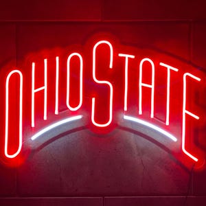 Ohio State University Buckeyes Wordmark Arch Dual Color LED Neon Sign ...