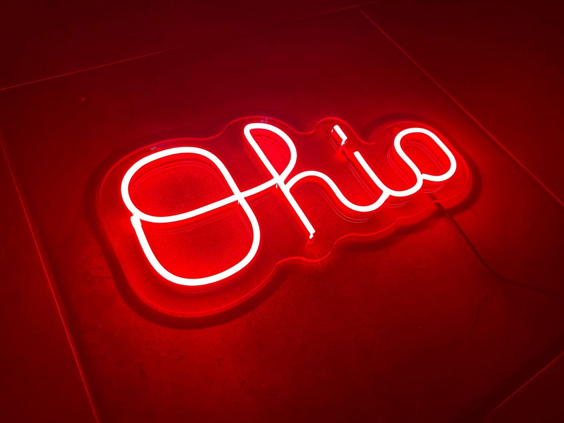The Ohio State University Buckeyes Script Ohio LED Neon Sign - 18" W X ...