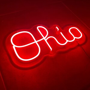 The Ohio State University Buckeyes Script Ohio LED Neon Sign - 18" W X ...