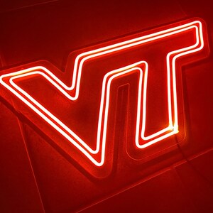 Virginia Tech Primary Athletics Mark VT LED Neon Sign - 23" W X 11.8" H ...