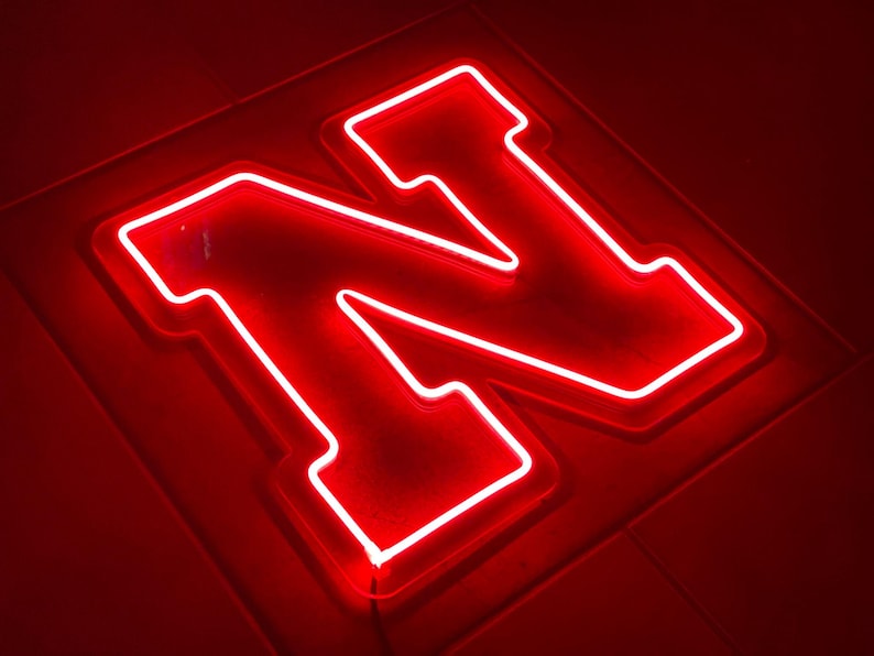 University of Nebraska 'N' Primary Mark LED Neon Sign - 15.75" W X 15. ...