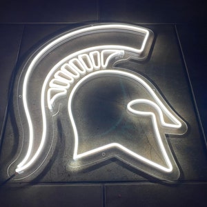 Michigan State University MSU Spartan Sparty Helmet LED Neon Sign - 17. ...