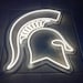 Michigan State University MSU Spartan Sparty Helmet LED Neon Sign - 17. ...