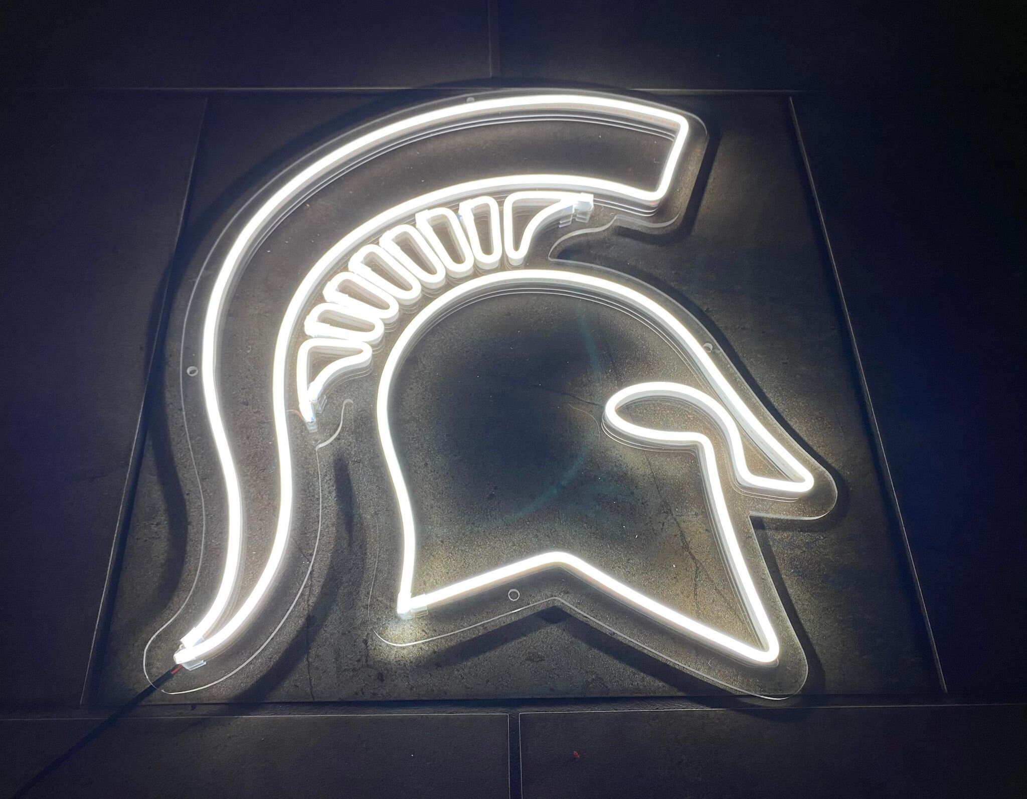 Michigan State University MSU Spartan Sparty Helmet LED Neon Sign - 17. ...