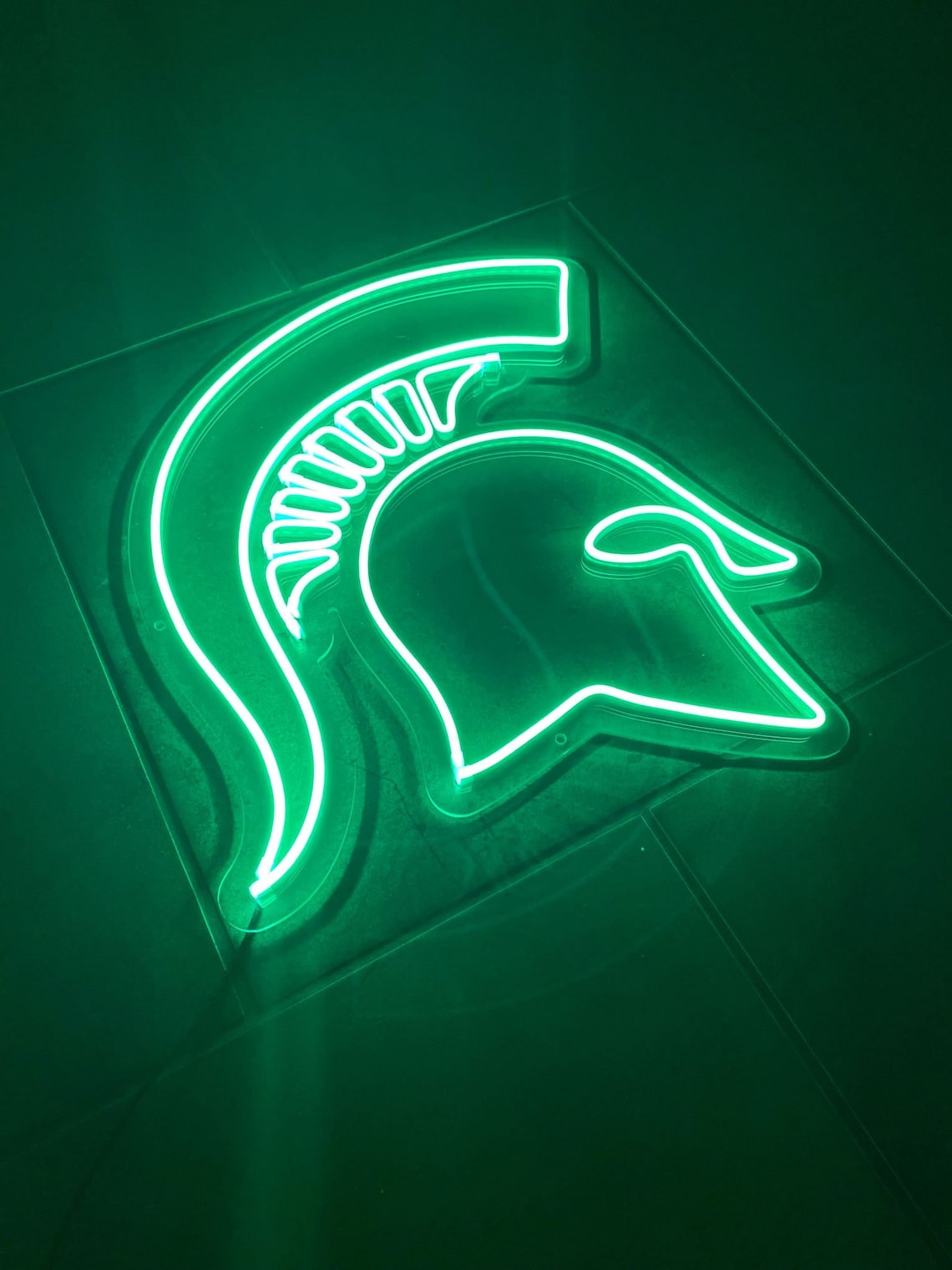 Michigan State University MSU Spartan Sparty Helmet LED Neon Sign - 17. ...