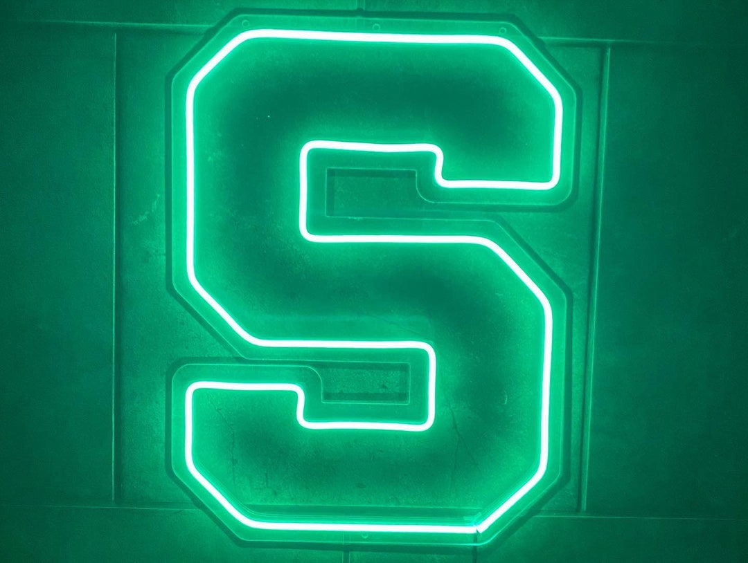 Michigan State University MSU Spartan S Logo LED Neon Sign - 16.5" W X ...