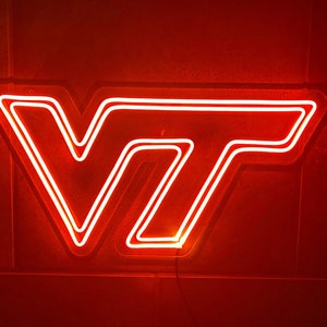 Virginia Tech Primary Athletics Mark VT LED Neon Sign - 23" W X 11.8" H ...