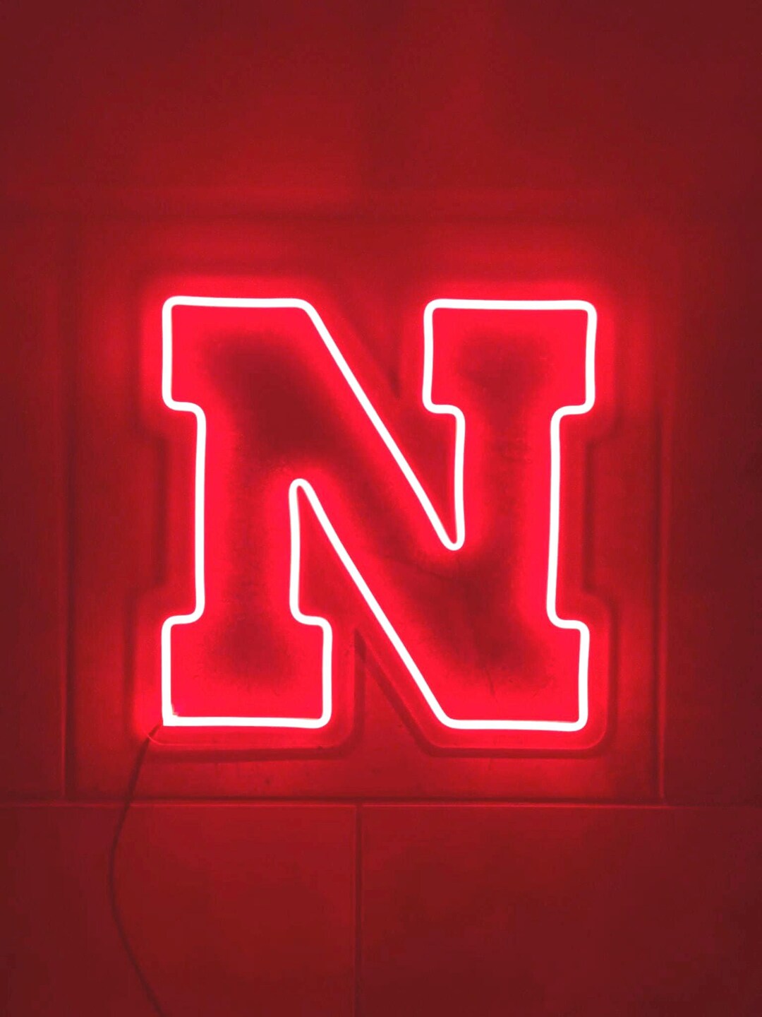 University of Nebraska 'N' Primary Mark LED Neon Sign 15.75 W X 15.75 H ...