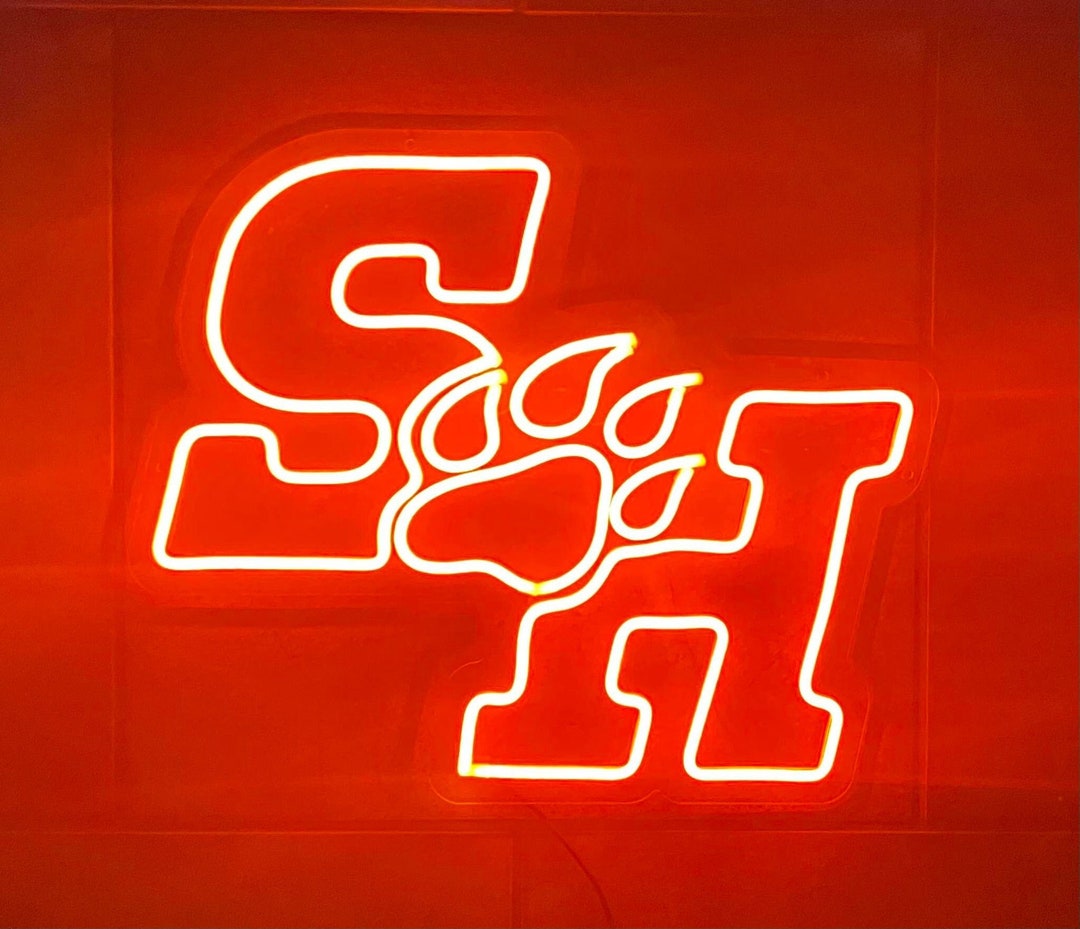 Sam Houston State University Bearkat Paw LED Neon Sign - 20" W X 16.6 ...