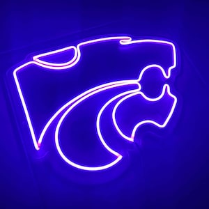 Kansas State University Powercat LED Neon Sign - 19.5" W X 14.9" H ...