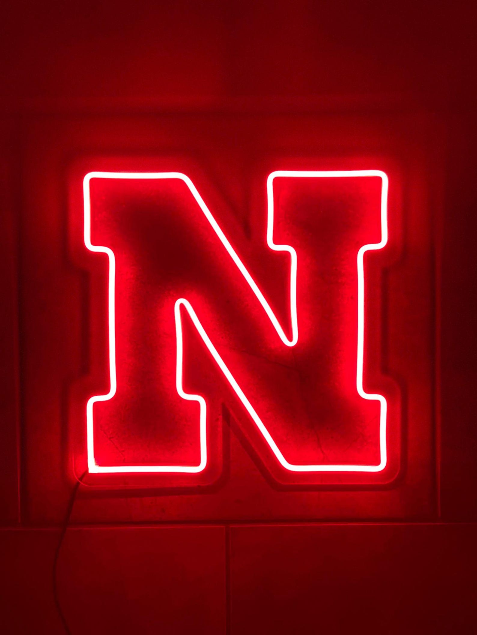University of Nebraska 'N' Primary Mark LED Neon Sign - 15.75" W X 15. ...