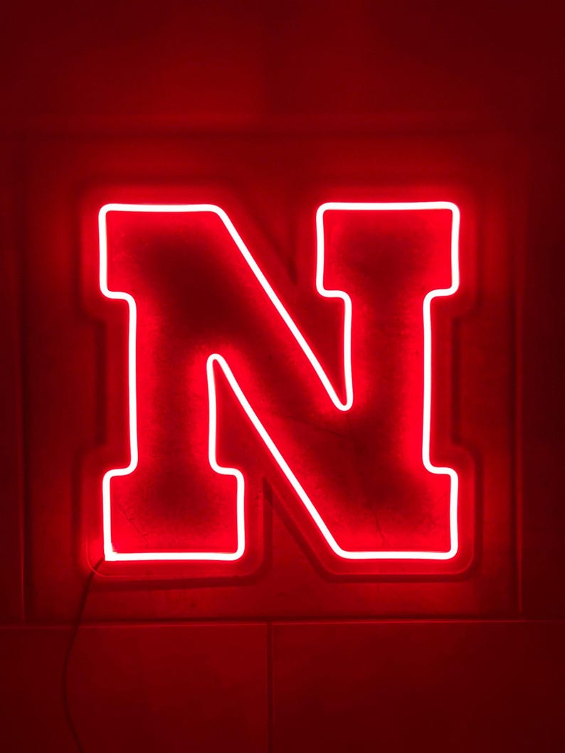 University of Nebraska 'N' Primary Mark LED Neon Sign - 15.75" W X 15. ...