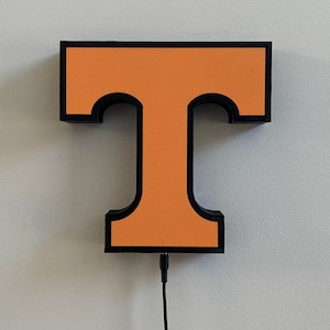 University of Tennessee Power T Logo Volunteers LED Neon Light Box - 9. ...