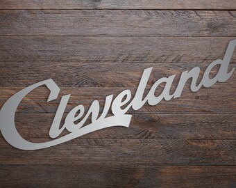 Cleveland Script Sign | Etsy