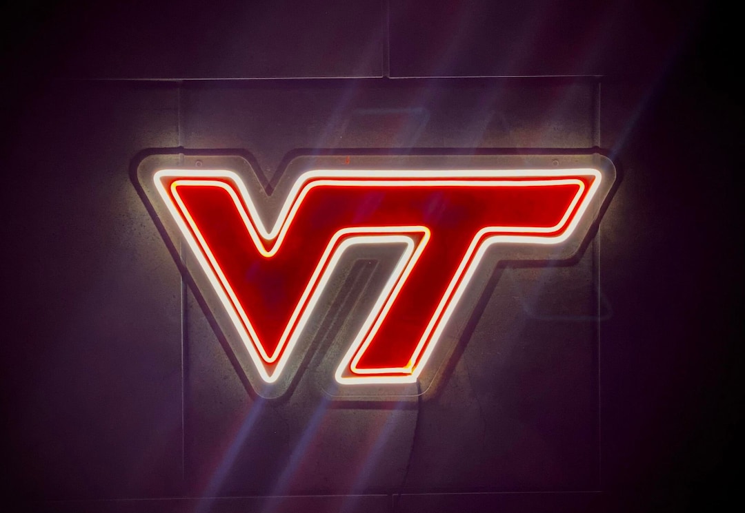 Virginia Tech Primary Athletics Mark VT LED Neon Sign - 23" W X 11.8" H ...