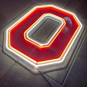 Ohio State University Buckeyes Block Letter O Dual Color LED Neon Sign ...