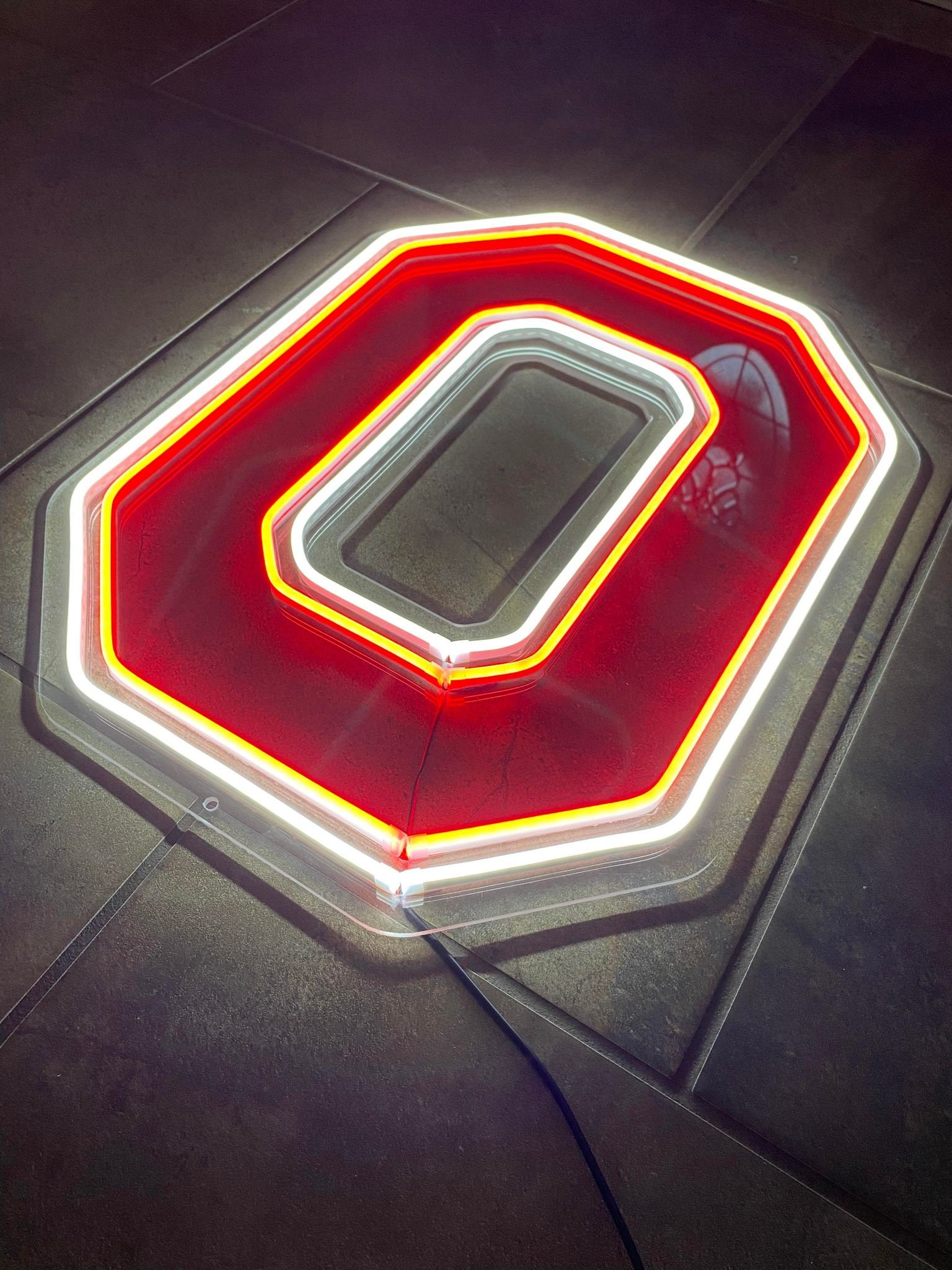 Ohio State University Buckeyes Block Letter O Dual Color LED Neon Sign ...