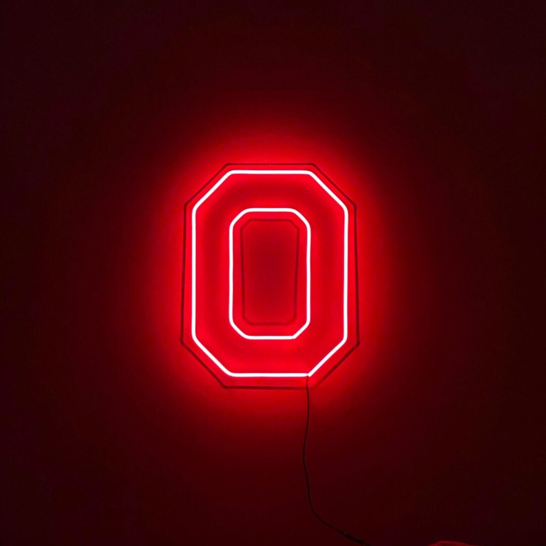 Ohio State University Buckeyes Block Letter O LED Neon Sign - 16" W X ...