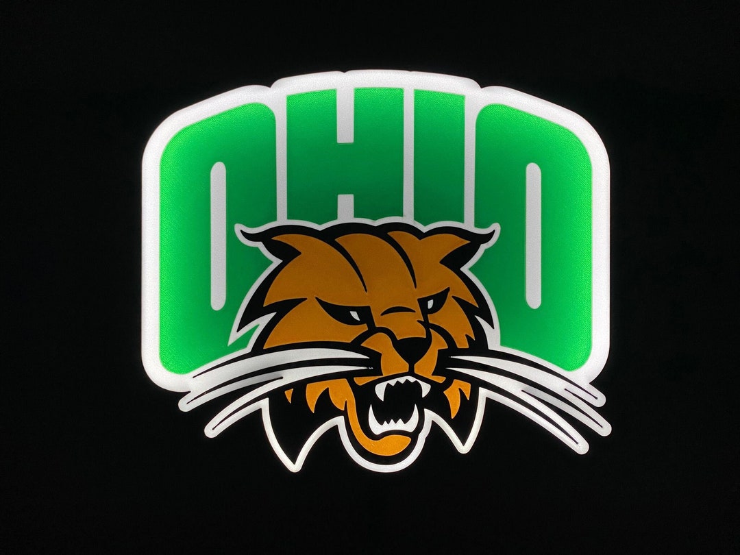Ohio University OU Bobcats LED Neon Light Box - 9.5" W X 8.375" H X 1. ...