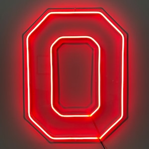 Ohio State University Buckeyes Block Letter O LED Neon Sign - 16" W X ...