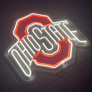 Ohio State University Buckeyes Athletic Logo Dual Color LED Neon Sign ...