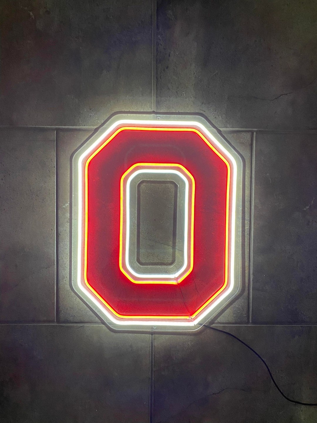 Ohio State University Buckeyes Block Letter O Dual Color LED Neon Sign ...