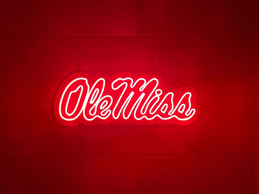 University of Mississippi Ole Miss LED Neon Sign - 23.75" W X 8.6" H ...