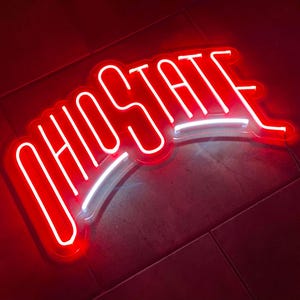 Ohio State University Buckeyes Wordmark Arch Dual Color LED Neon Sign ...