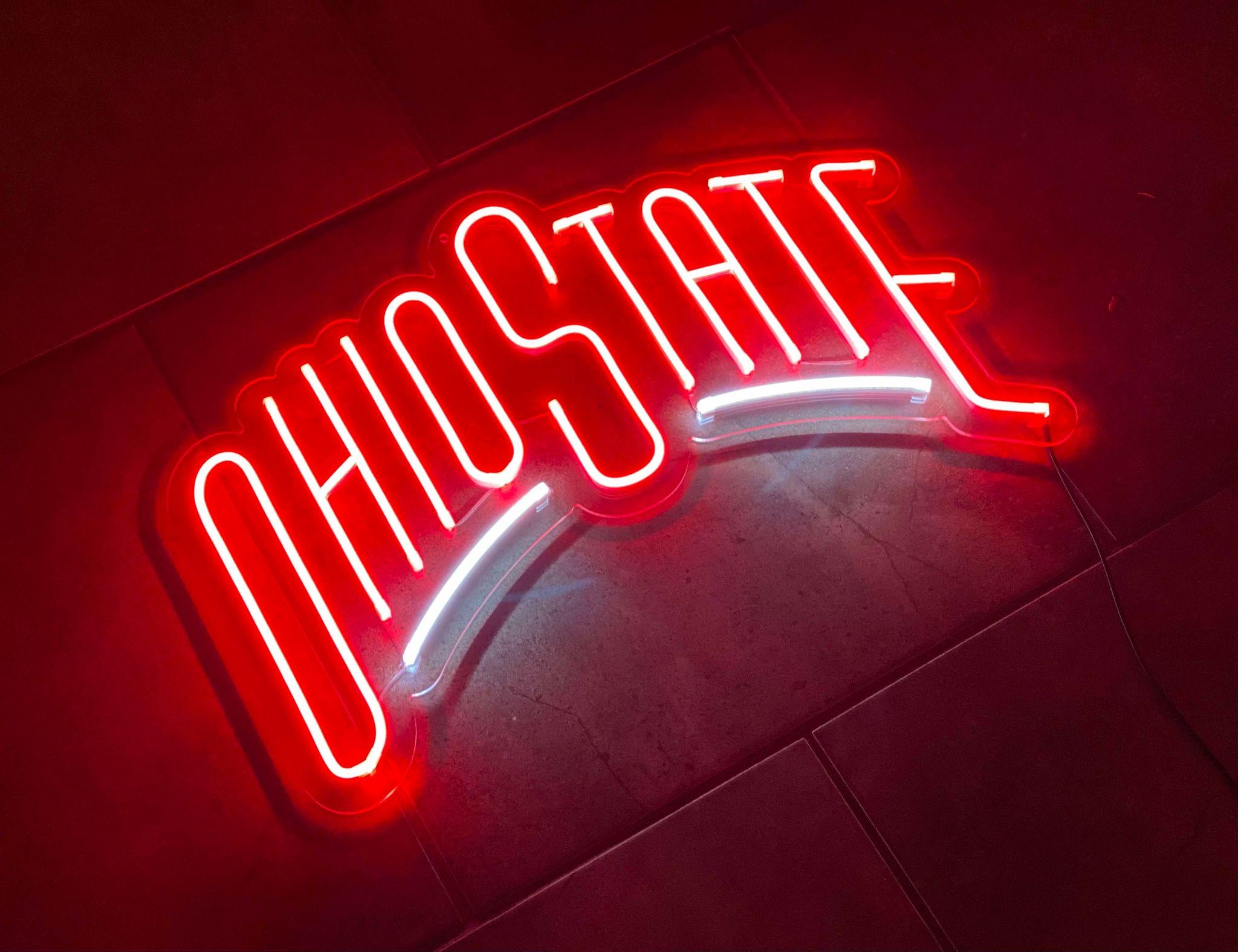 Ohio State University Buckeyes Wordmark Arch Dual Color LED Neon Sign ...