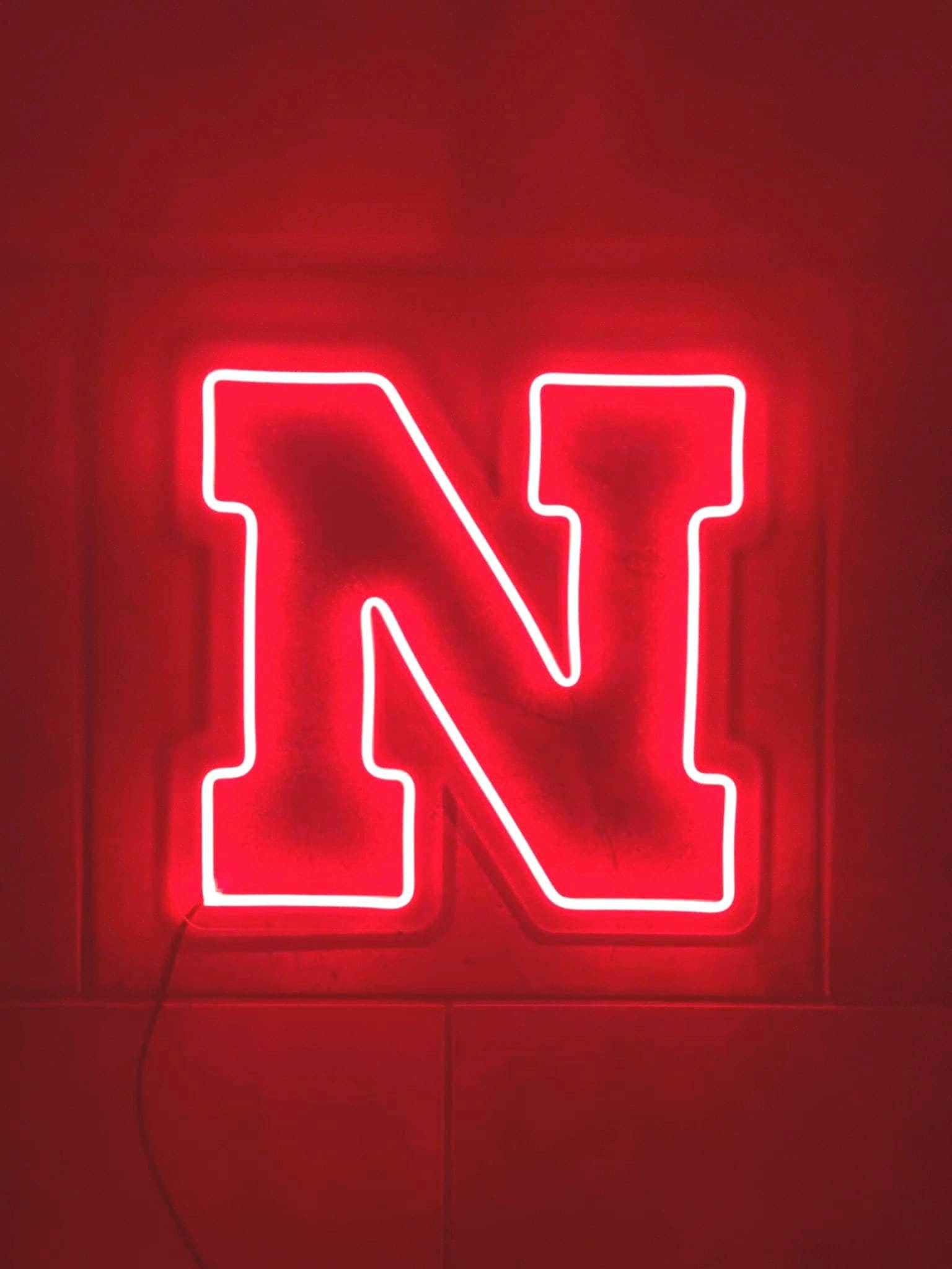 University of Nebraska 'N' Primary Mark LED Neon Sign - 15.75" W X 15. ...