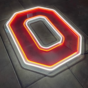 Ohio State University Buckeyes Block Letter O Dual Color LED Neon Sign ...