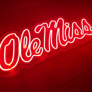 University of Mississippi Ole Miss LED Neon Sign - 23.75" W X 8.6" H ...