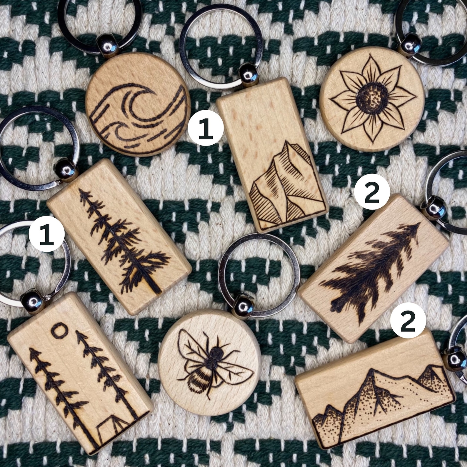 Wood Burned Keychains - Etsy