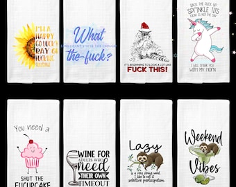 Tea Towel, Funny Tea Towels, Personalized Dish Towel, Kitchen Decor ...