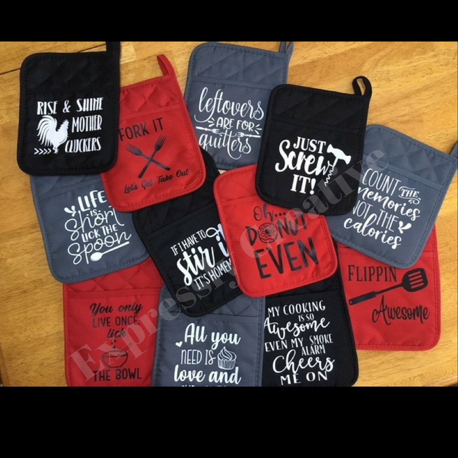 Funny saying pot holder Just screw it personalized kitchen | Etsy