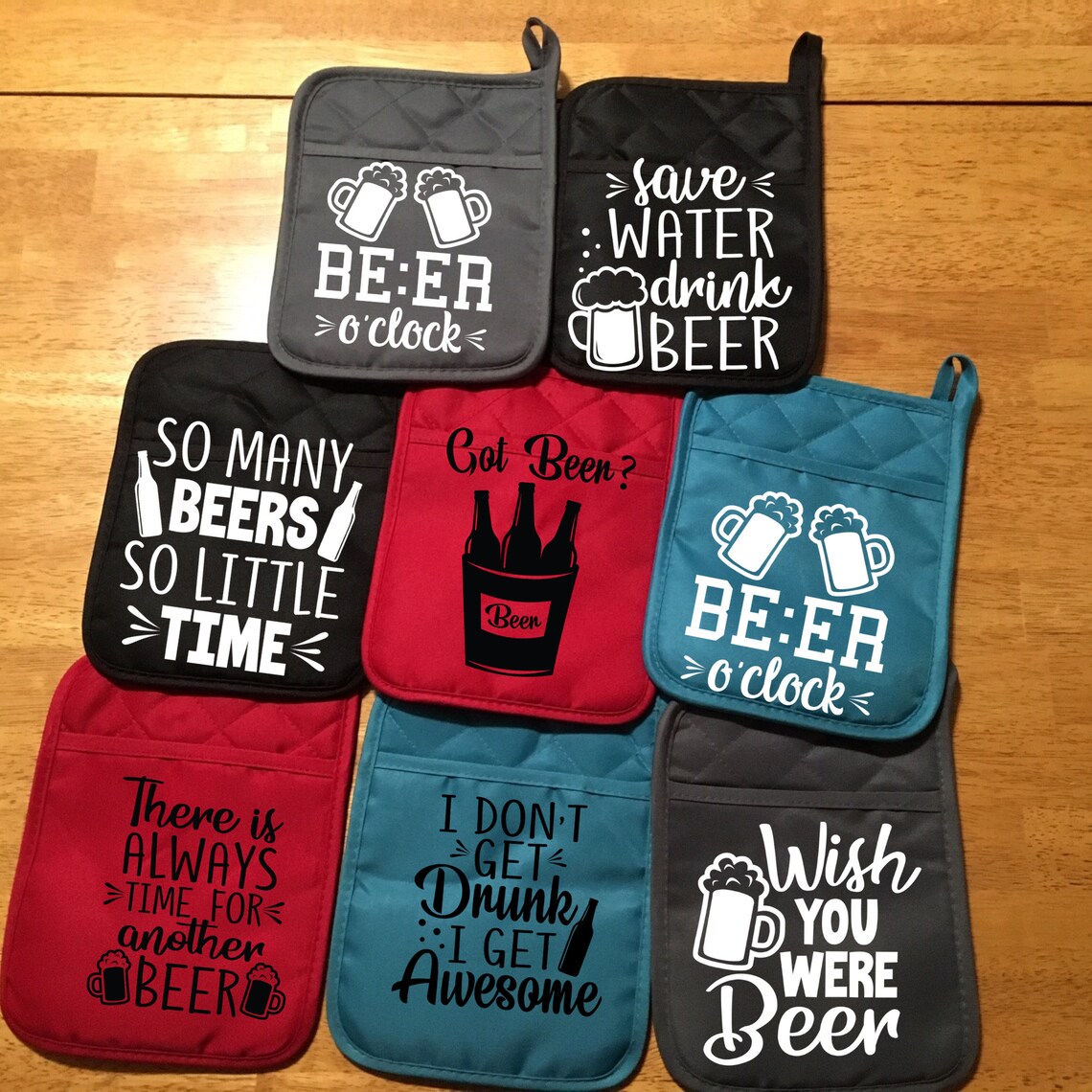Funny Beer Saying Pocket Potholder, Funny Beer Sayings, Gift for Him ...