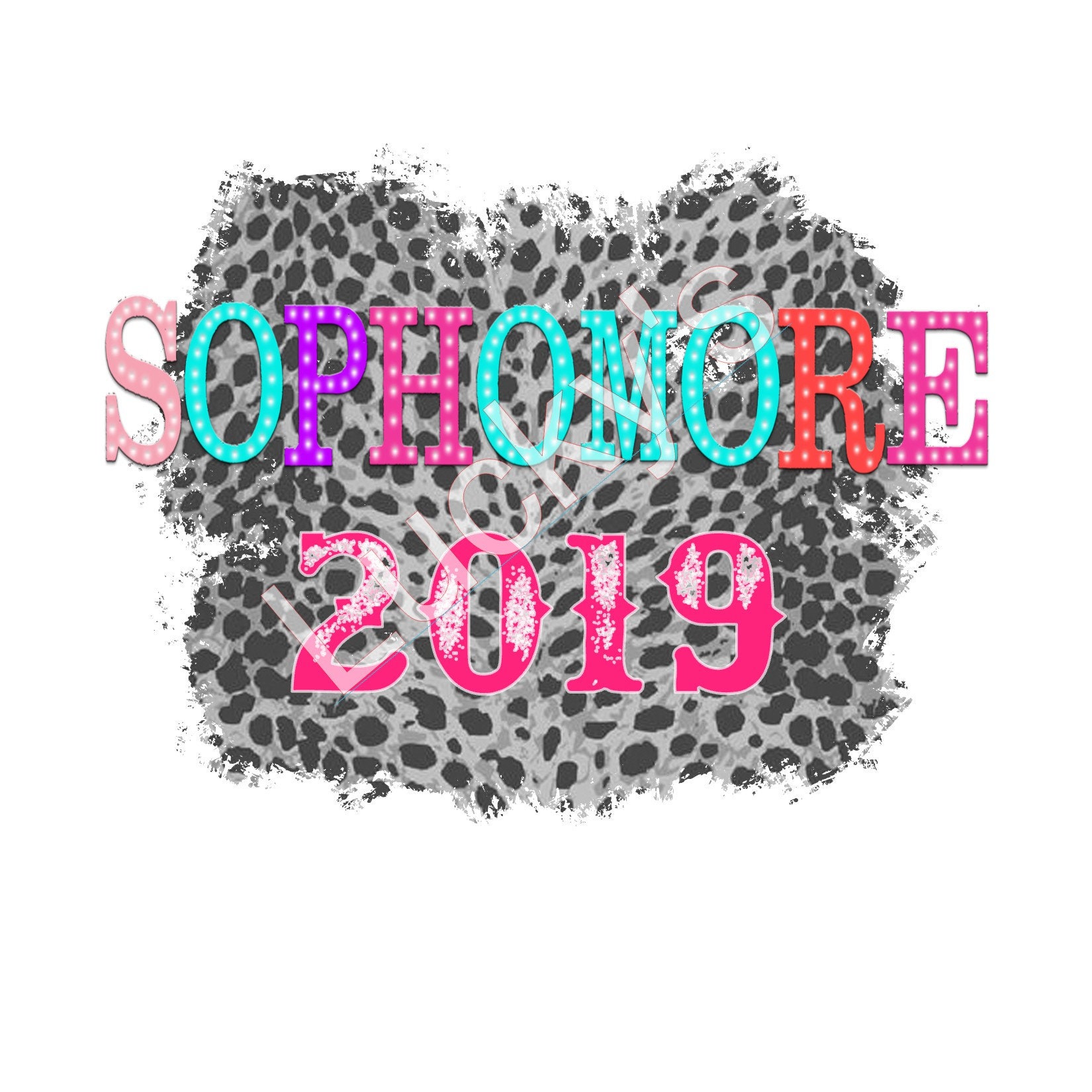 Sophomore 2019, Leaopard, Colors, Jpg, Svg, Pdf, Jpeg - Etsy